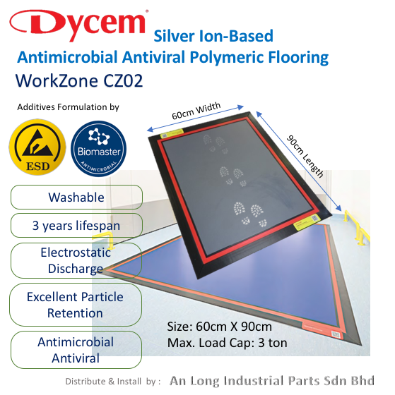 Dycem flooring also known as washable sticky mat with antimicrobial ...
